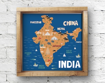 Poster of India Beige Paper Educational 50 X 70 Cm Kids World Map ...