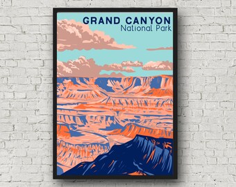 Grand Canyon National Park Poster Wall Art Travel Poster National Park ...