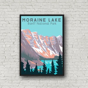 Moraine Lake Poster, Banff National Park Canadian Rockies Travel Print ...