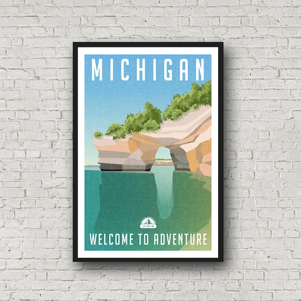 Michigan Poster - Etsy