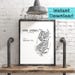 New Jersey Map DIGITAL Printable Art, Vintage State Poster Instant ...