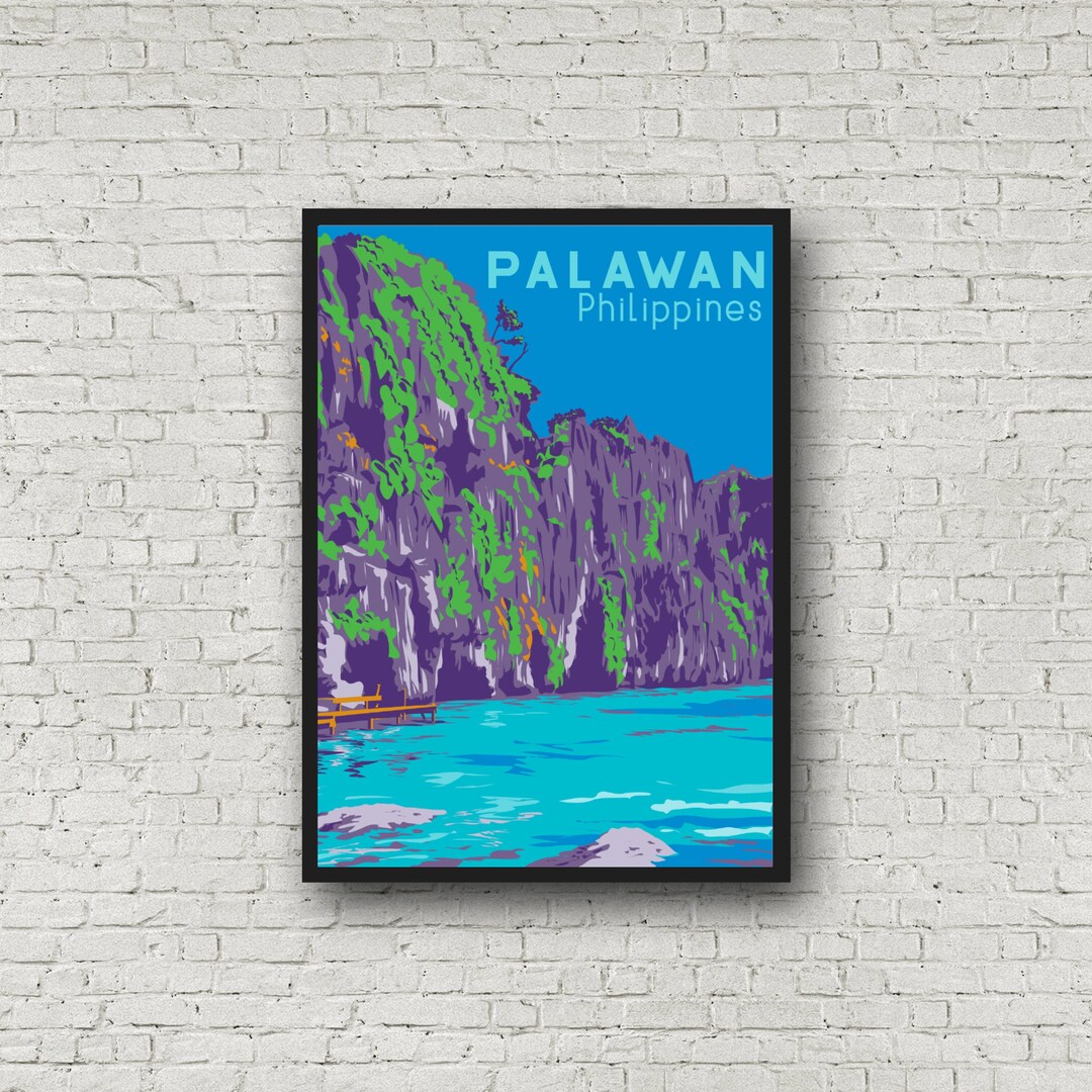 Palawan Island Poster, Vintage Style Philippines Travel Wall Art - Etsy