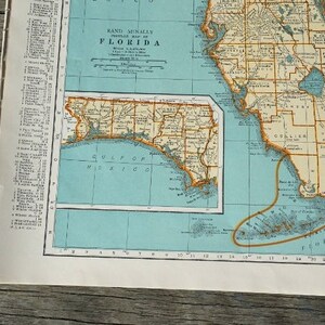 Vintage Florida Map Atlas Page From 1939 - Etsy