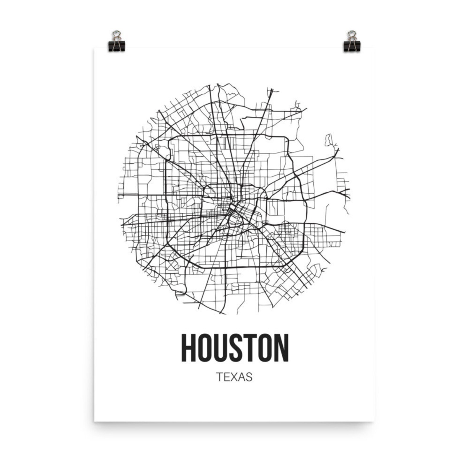 Houston Print Wall Decor Housewarming Gift Houston City Map | Etsy