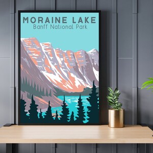 Moraine Lake Poster, Banff National Park Canadian Rockies Travel Print ...