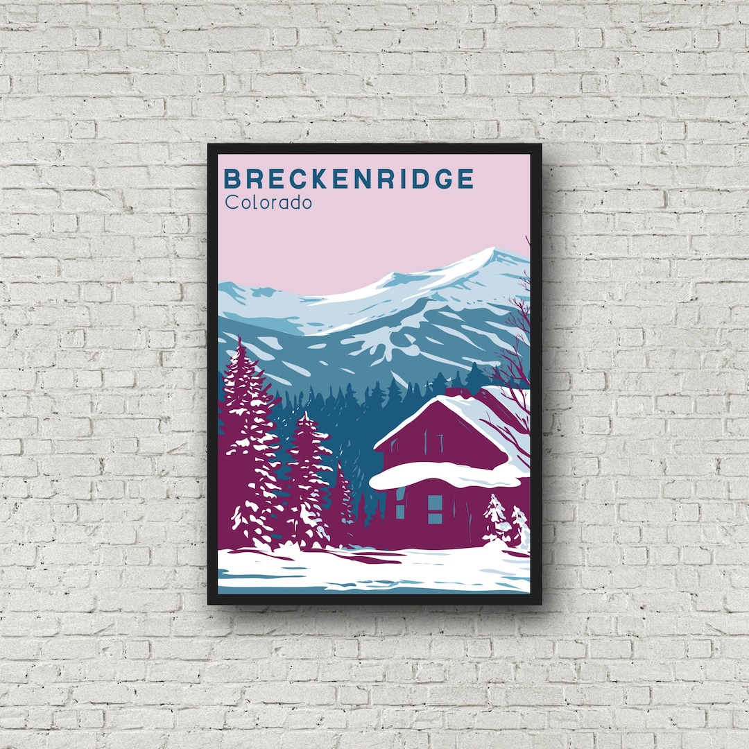 Breckenridge Poster Ski Decor, Vintage Style Colorado Wall Art - Etsy