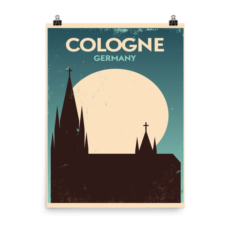 Cologne Germany Travel Poster Koln Print Retro Wall Art - Etsy