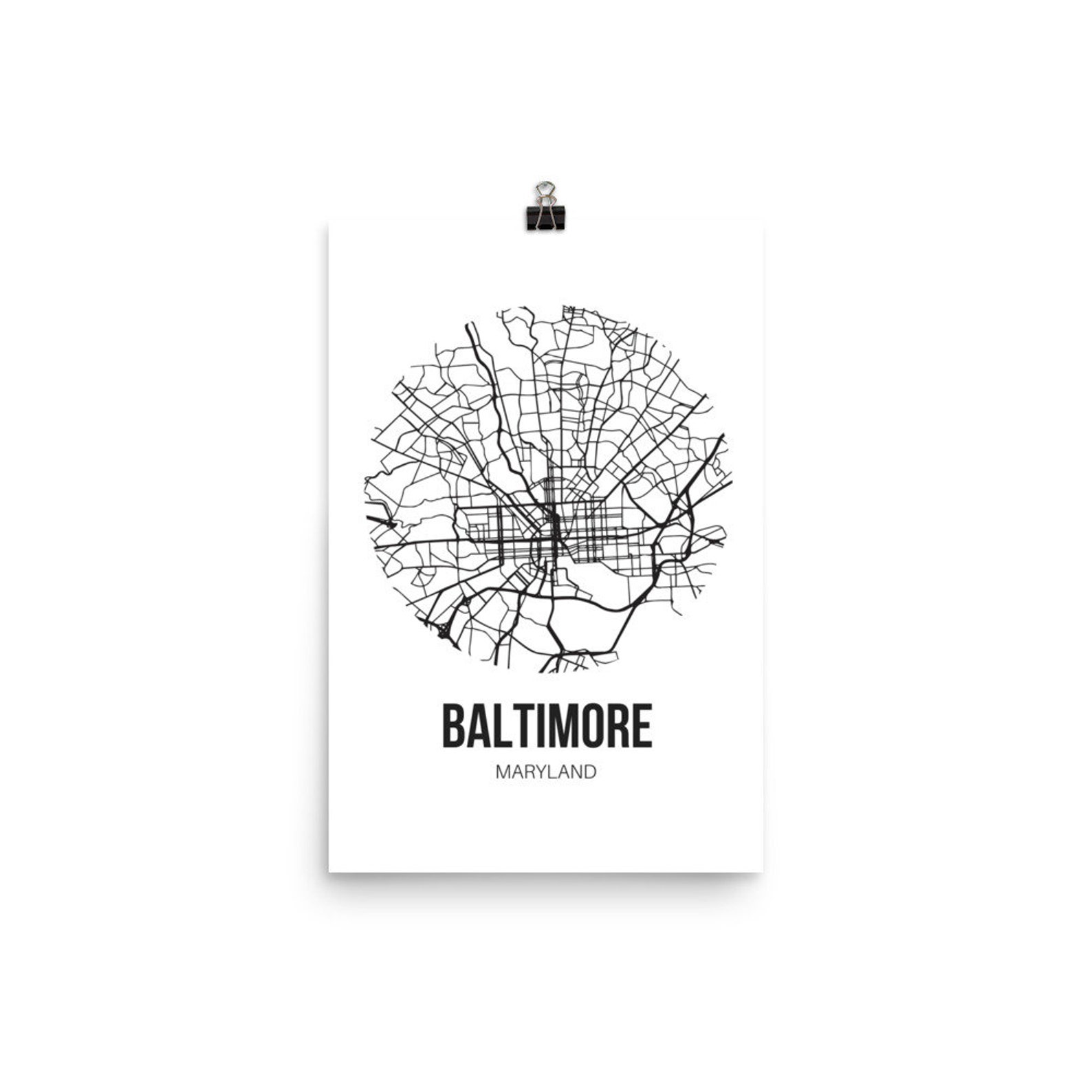 Baltimore Map Wall Decor City Map Poster Baltimore Wall Art | Etsy