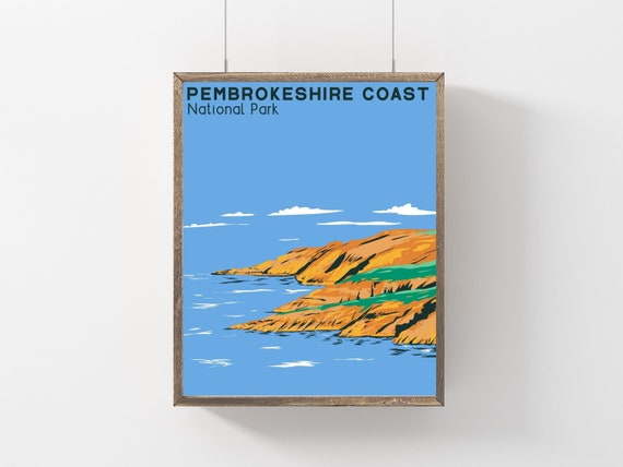 Pembrokeshire Coast National Park Poster Travel Gift Wales | Etsy