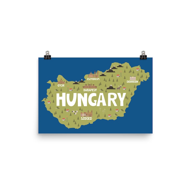 Hungary Poster for Kids Room Retro Hungary Print Travel Art - Etsy