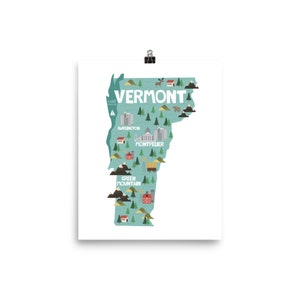 Vermont Map Kids Room Decor, Travel Nursery Wall Art - Etsy