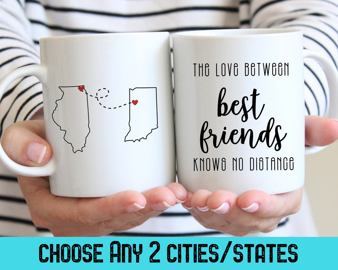 Long Distance Best Friends Coffee Mug, Custom Gift for BFF - Etsy