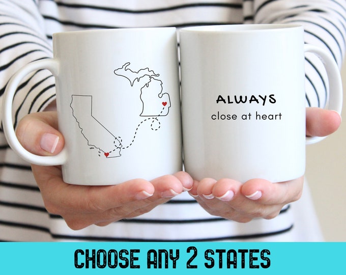 Best Friend Cup State to State Mug Long Distance Gifts - Etsy