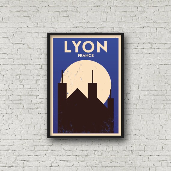 Lyon Poster Travel Print Lyon Wall Art France Decor City | Etsy