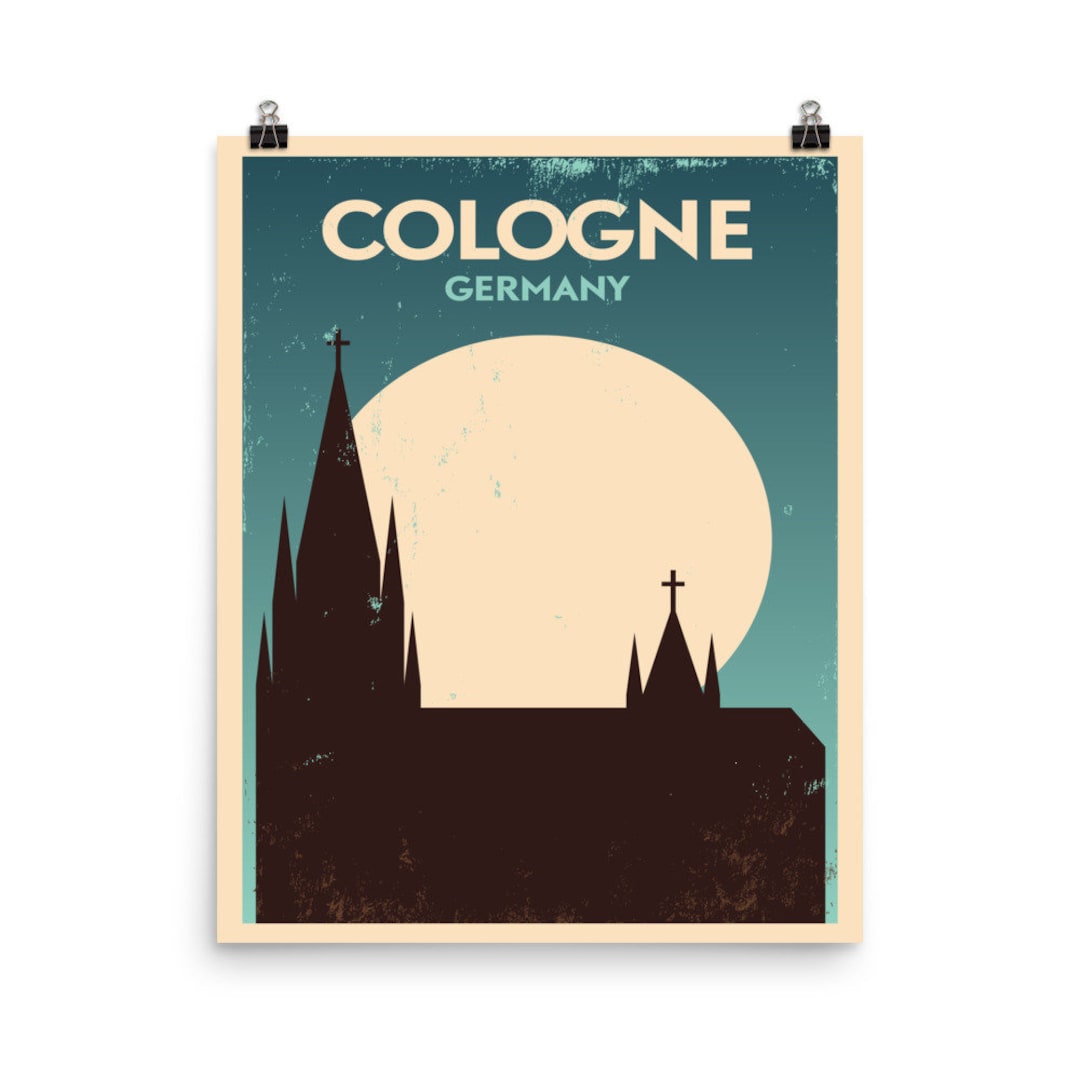 Cologne Germany Travel Poster, Koln Print, Retro Wall Art Travel Gift ...
