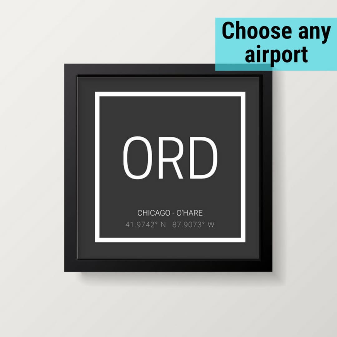 Custom Airport Code Poster Aviation Gifts, Pilot Gift Airport Sign ...