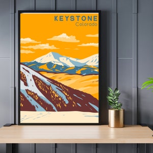 Keystone Colorado Ski Poster, Vintage Style Colorado Cabin Decor - Etsy