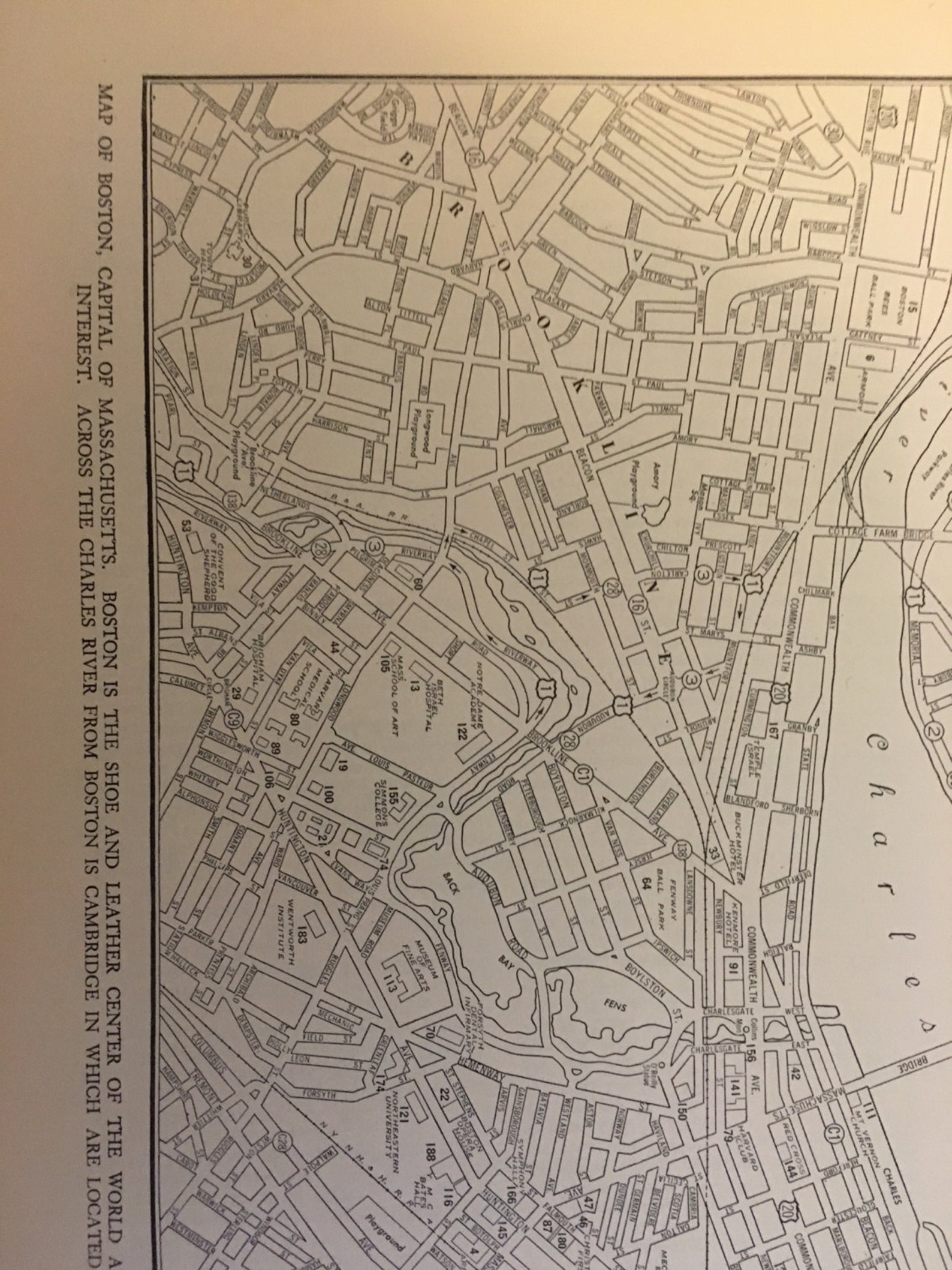 Vintage Boston Map Atlas Page From 1939, Antique Massachusetts Travel ...