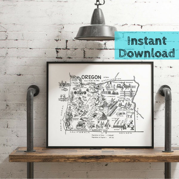 Oregon Print - Etsy