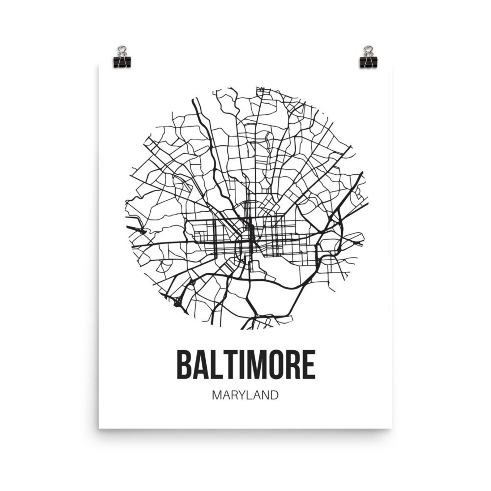Baltimore Map Wall Decor City Map Poster Baltimore Wall Art | Etsy