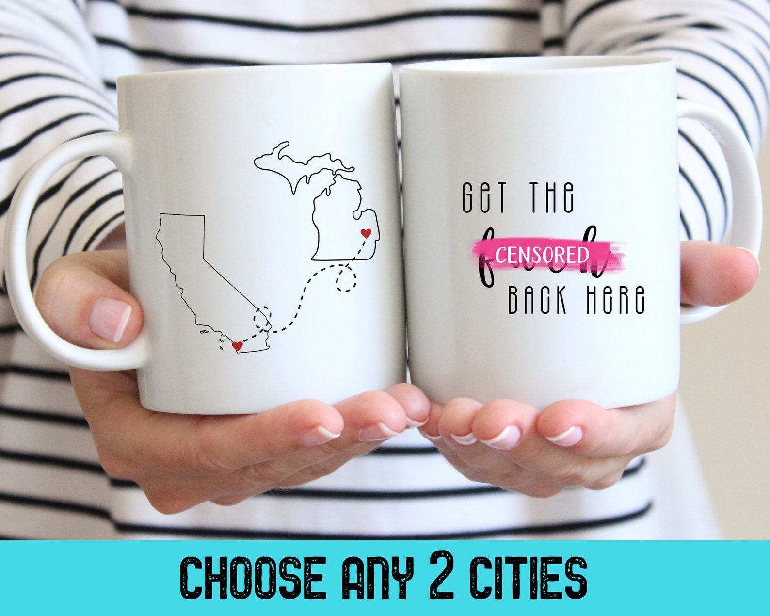 Two State Coffee Mug Get Back Here Friends Mug Going Away | Etsy