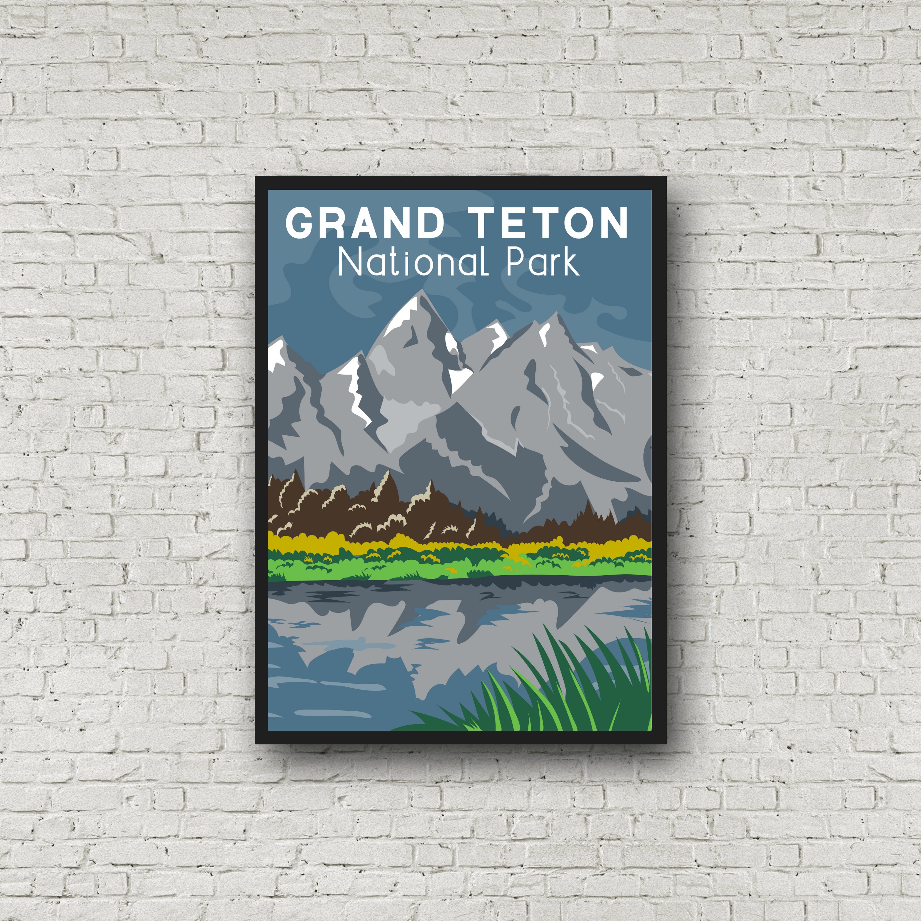 Grand Teton Poster National Park Gift Wyoming Travel Wall | Etsy