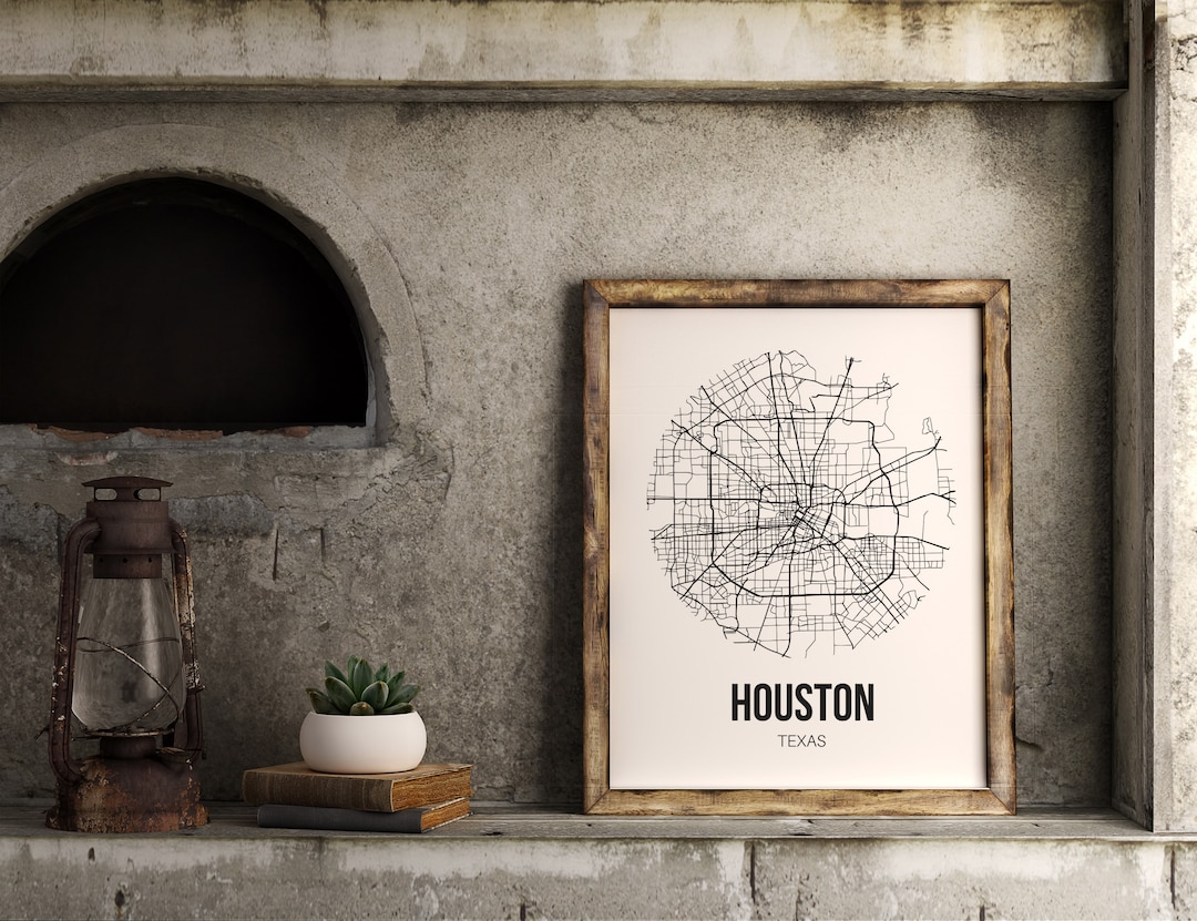 Houston Print Wall Decor Housewarming Gift Houston Texas City - Etsy