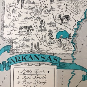 Antique Arkansas Map, 1930s Book Page Rustic Wall Decor - Etsy UK