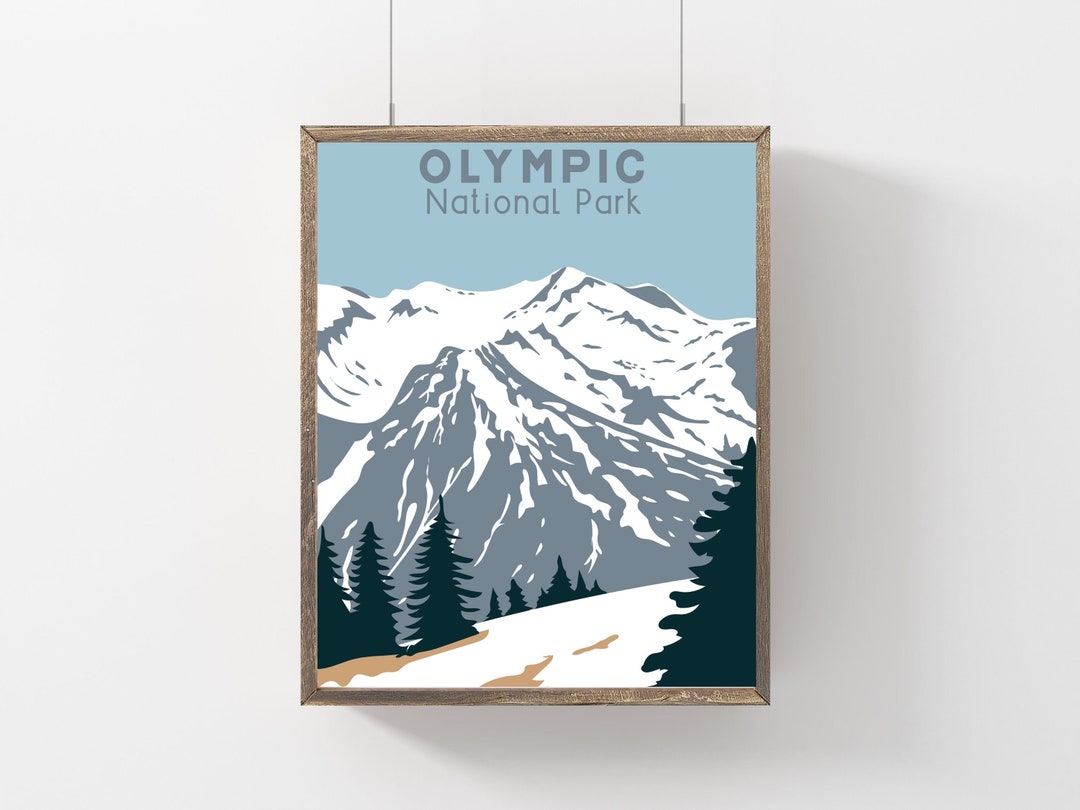 Olympic Poster Washington State Art Print, National Park Hiking Gift - Etsy