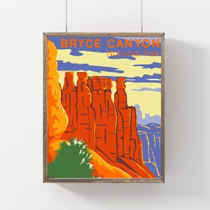Bryce Canyon Travel Poster, Utah National Park Gift - Etsy