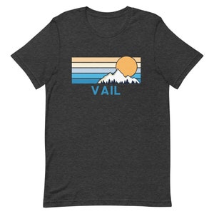 Vail Tshirt Colorado Gift, Adult Unisex Ski Resort Shirt With Mountains ...