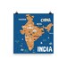 India Poster Map Print, Travel Nursery Decor Kids Wall Art - Etsy