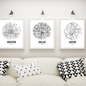 Houston Print Wall Decor Housewarming Gift Houston Texas City - Etsy