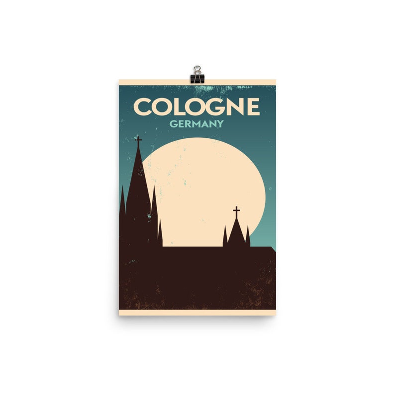 Cologne Germany Travel Poster Koln Print Retro Wall Art - Etsy