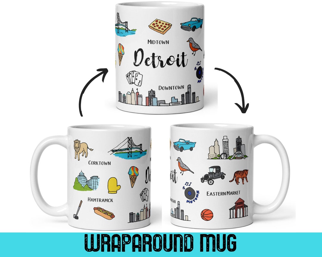 City of Detroit Mug Travel Gift With Wraparound Design - Etsy