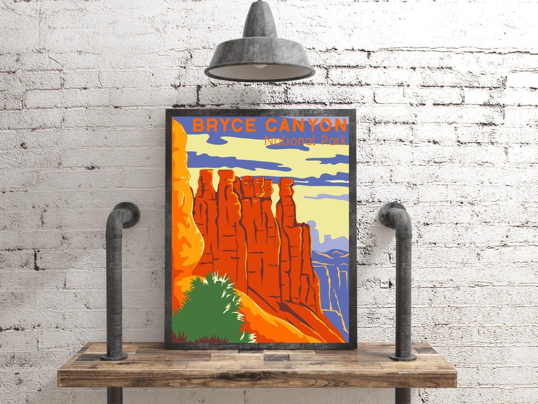 Bryce Canyon Travel Poster, Utah National Park Gift - Etsy