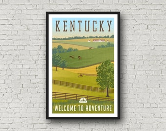 Kentucky Art Kentucky Map Kentucky Poster Unframed State - Etsy