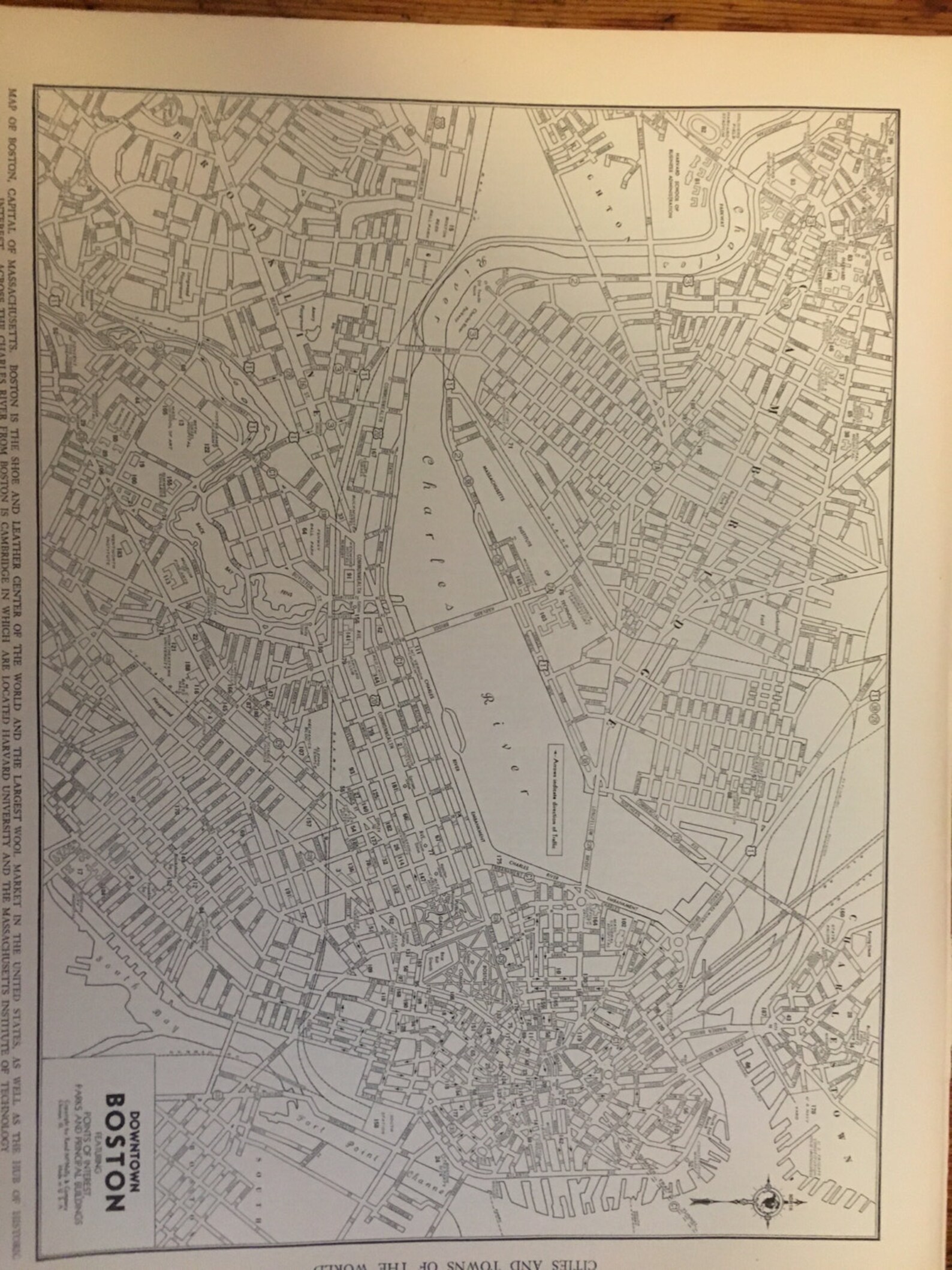 Vintage Boston Map Atlas Page From 1939, Antique Massachusetts Travel ...