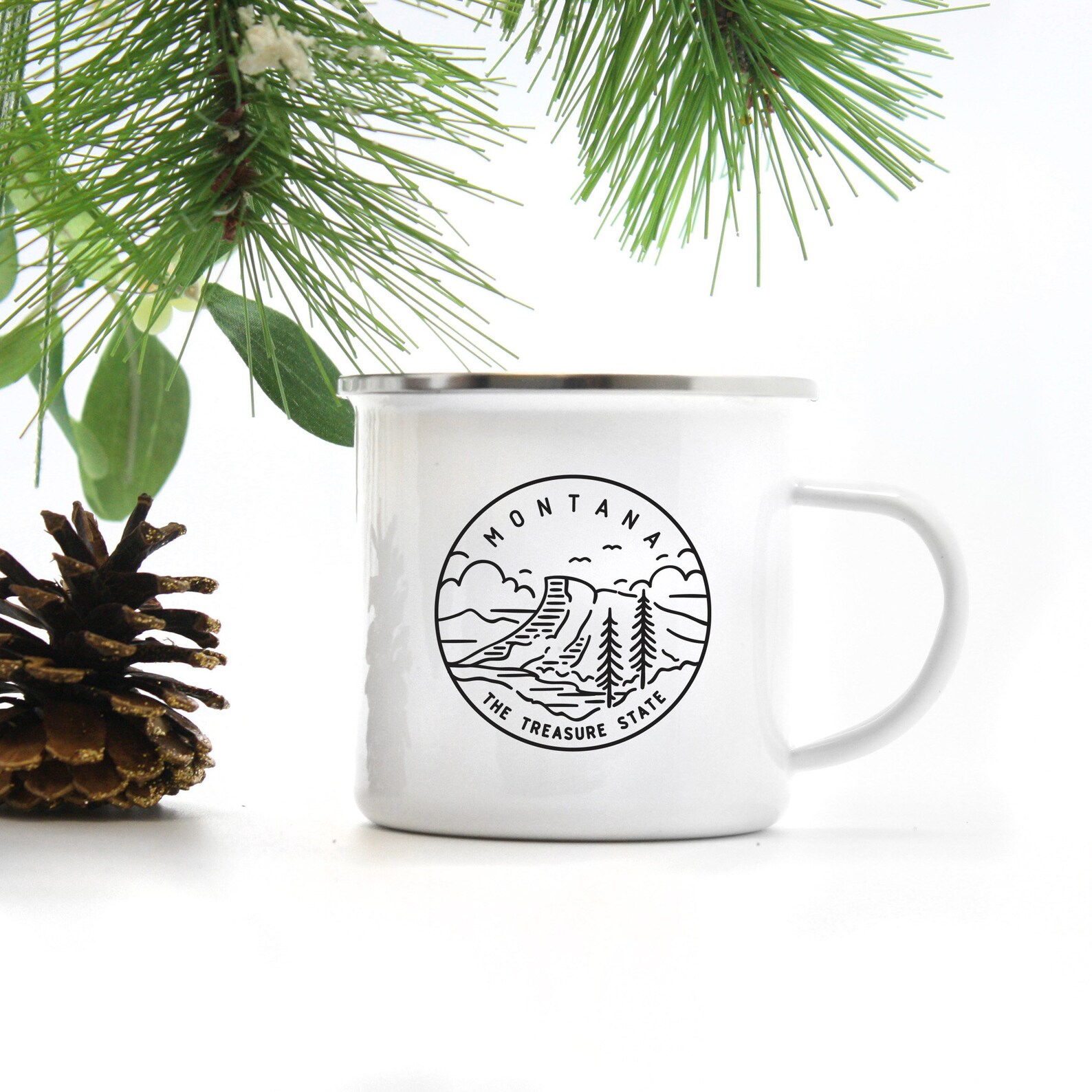 Montana Camp Mug Home State Coffee Cup With Stainless Steel | Etsy
