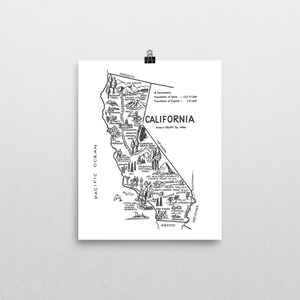 California Map DIGITAL Printable Art, Instant DOWNLOAD State Decor - Etsy