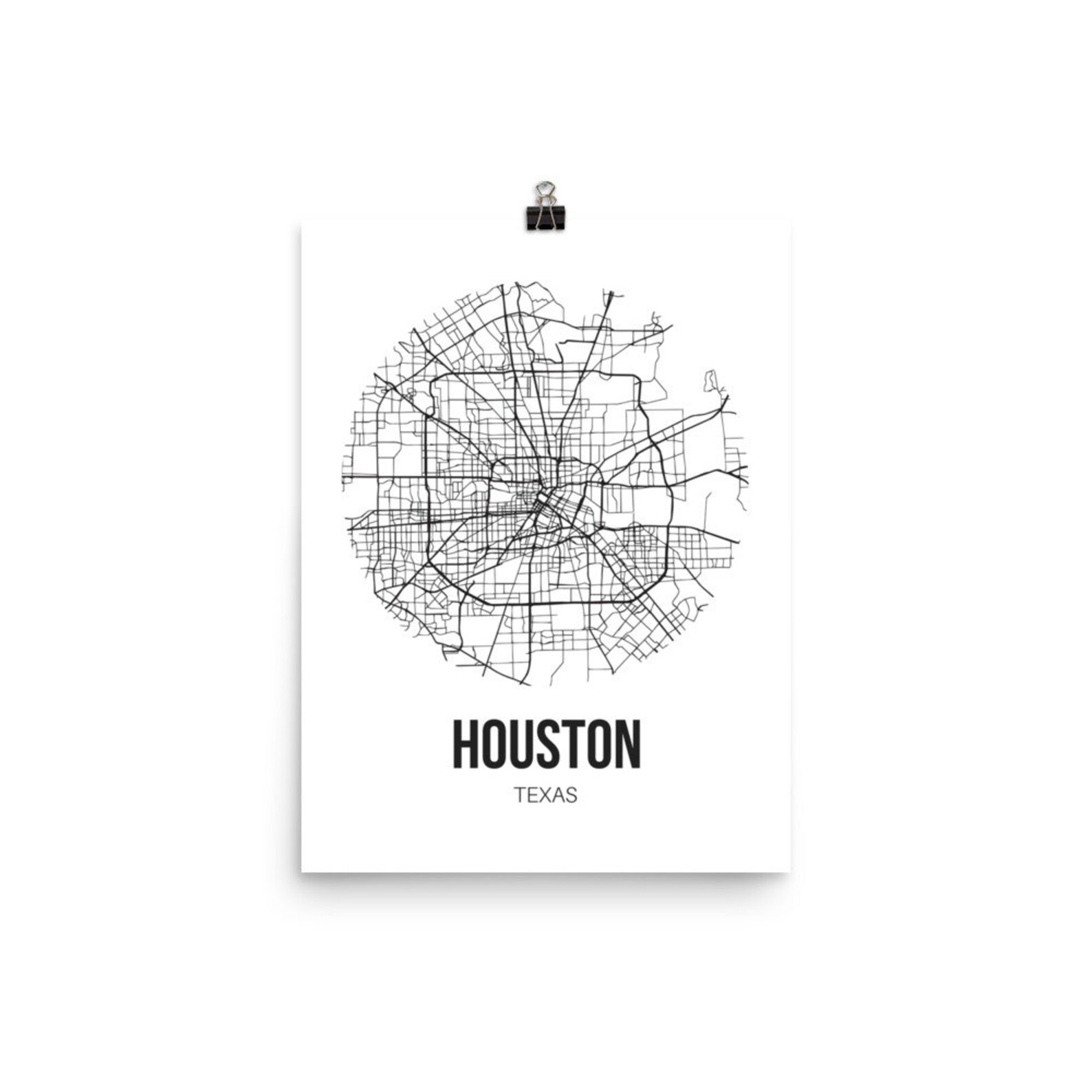 Houston Print Wall Decor Housewarming Gift Houston City Map | Etsy