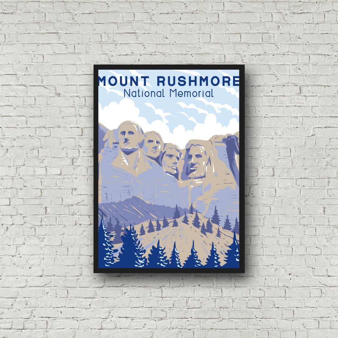 Mount Rushmore Poster, Vintage Style South Dakota Wall Art - Etsy