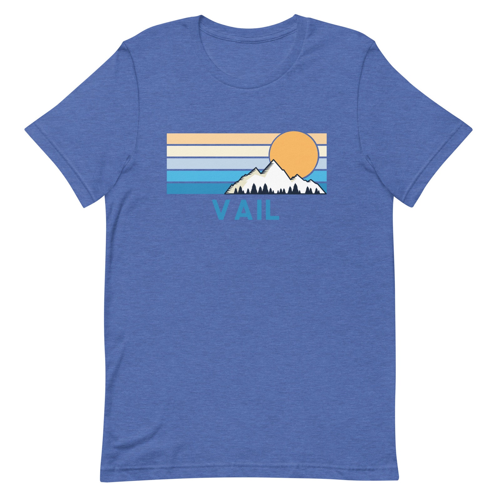 Vail Tshirt Colorado Gift, Adult Unisex Ski Resort Shirt With Mountains ...