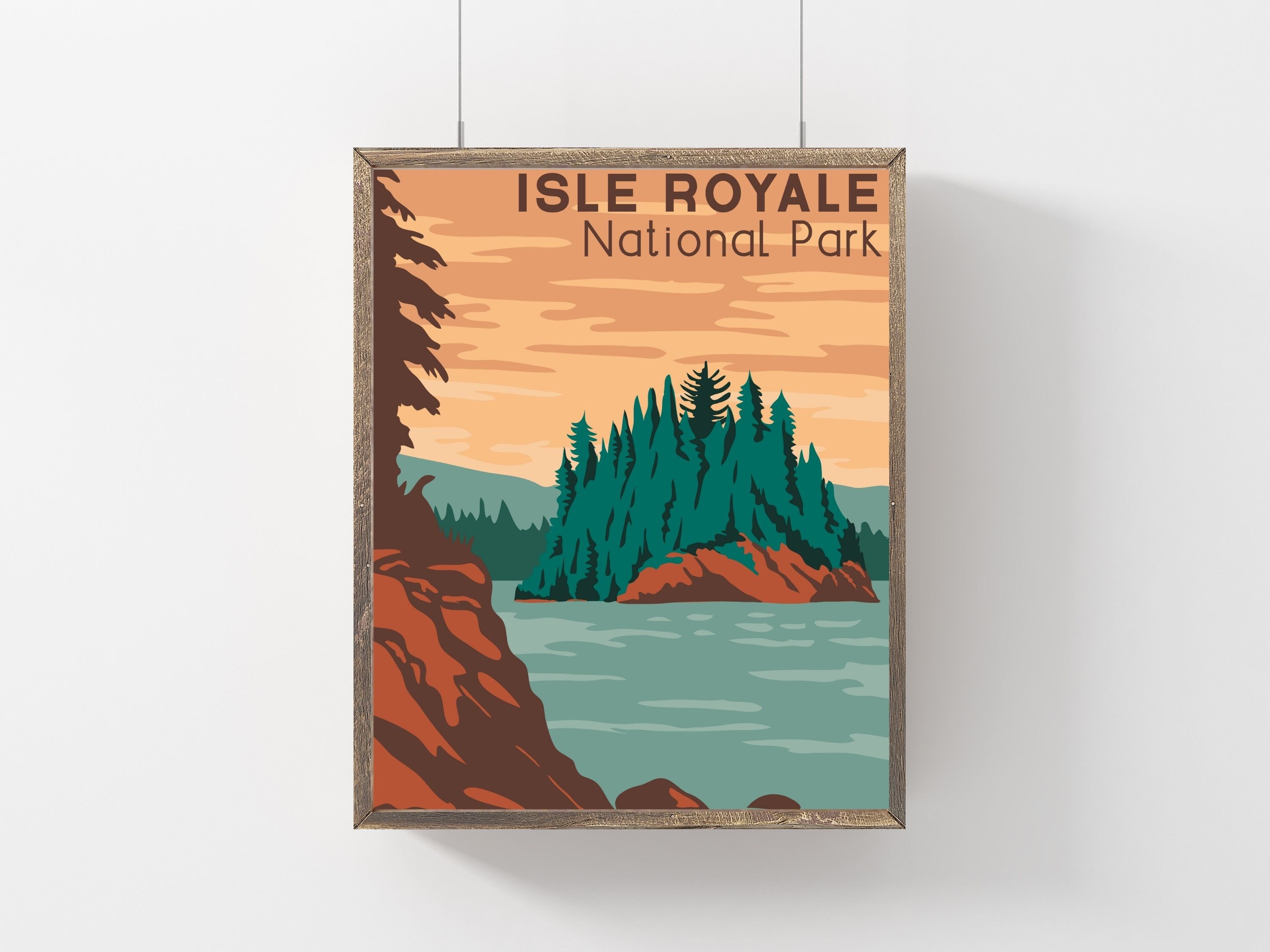 Isle Royale National Park Poster Isle Royale Print Travel | Etsy