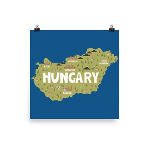 Hungary Poster for Kids Room, Retro Travel Art - Etsy