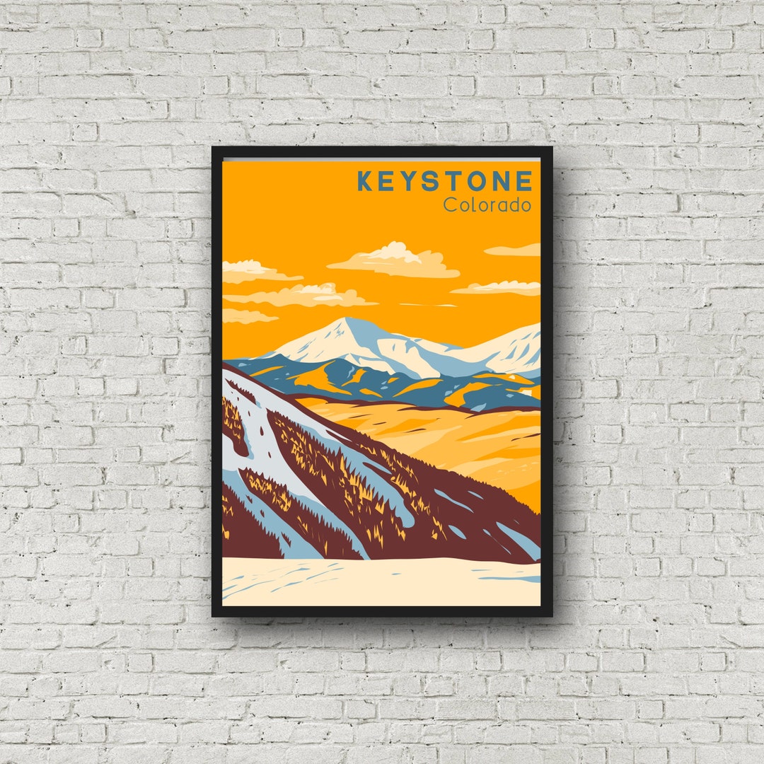 Keystone Colorado Ski Poster, Vintage Style Colorado Cabin Decor - Etsy