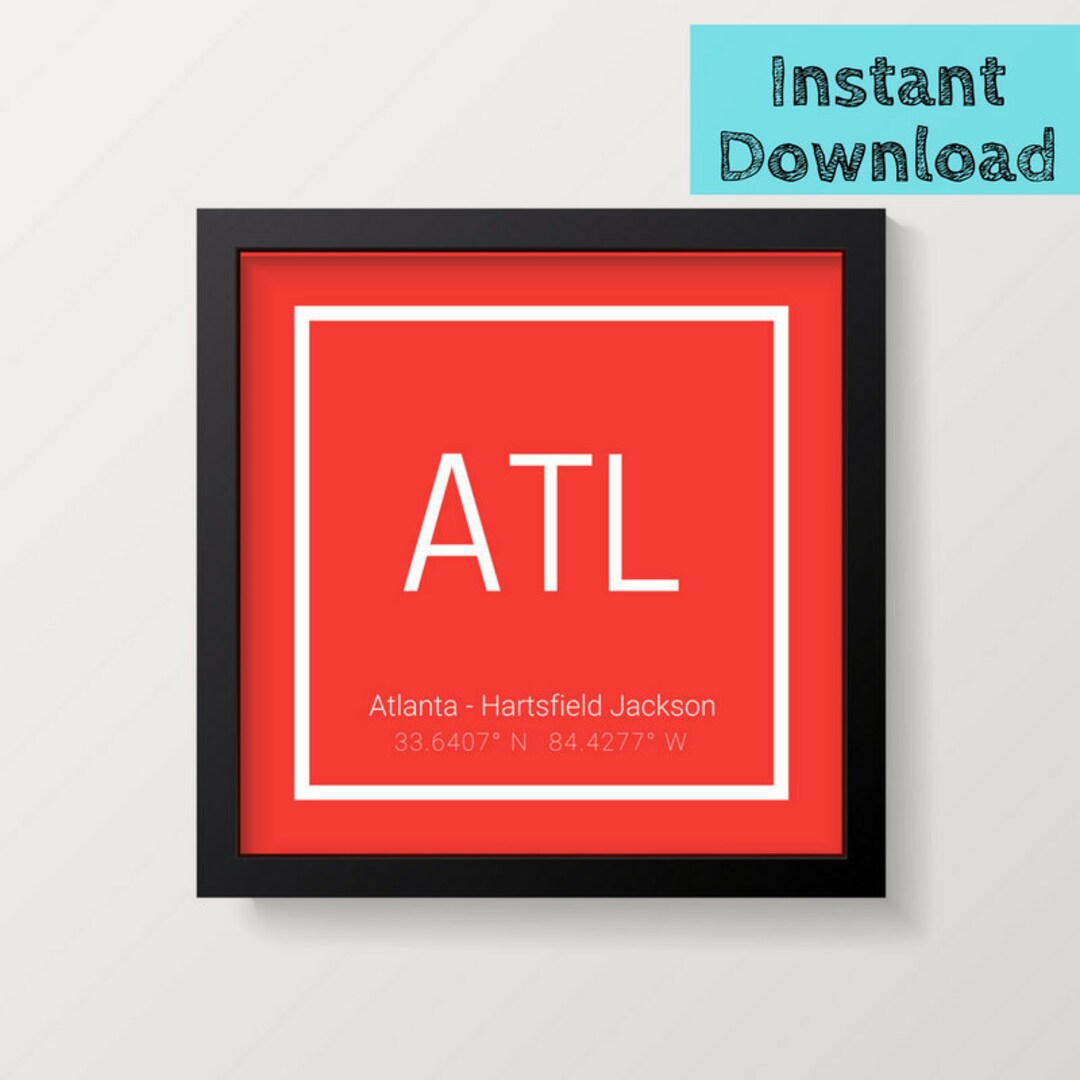 Custom Airport Code DIGITAL Printable, Airport Sign Aviation Gift for ...