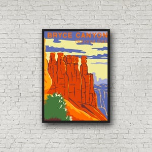 Bryce Canyon Travel Poster, Utah National Park Gift - Etsy
