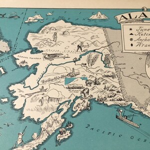 Antique Alaska Map From the 1930s, Travel Wall Art - Etsy