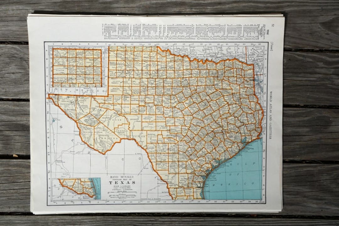 Vintage Texas Atlas Map From 1939, Antique Wall Art State Decor - Etsy